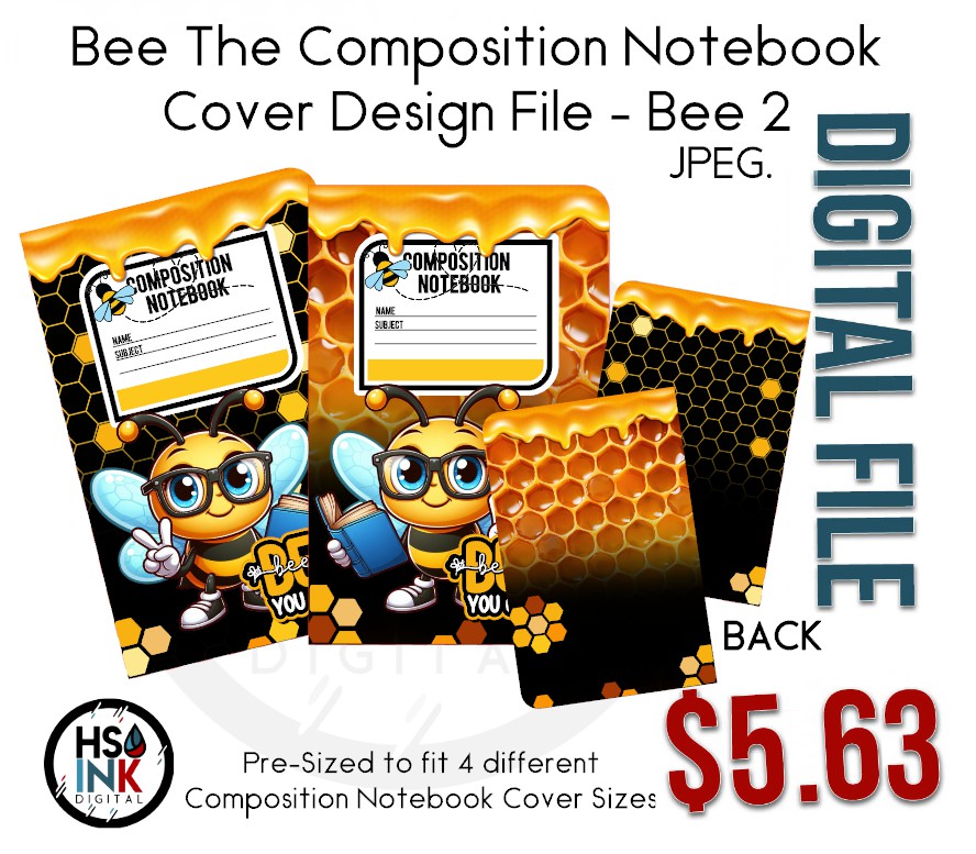 HS INK Digital Bee Theme Composition Notebook Covers Design File – HS ...