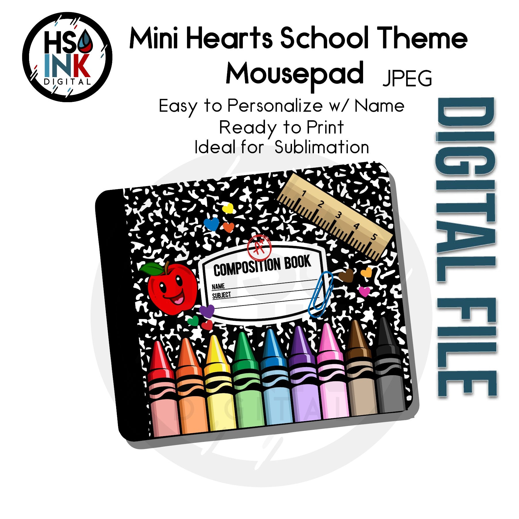 HS INK Digital Notebook School Theme Mousepad Design File – HS INK 365