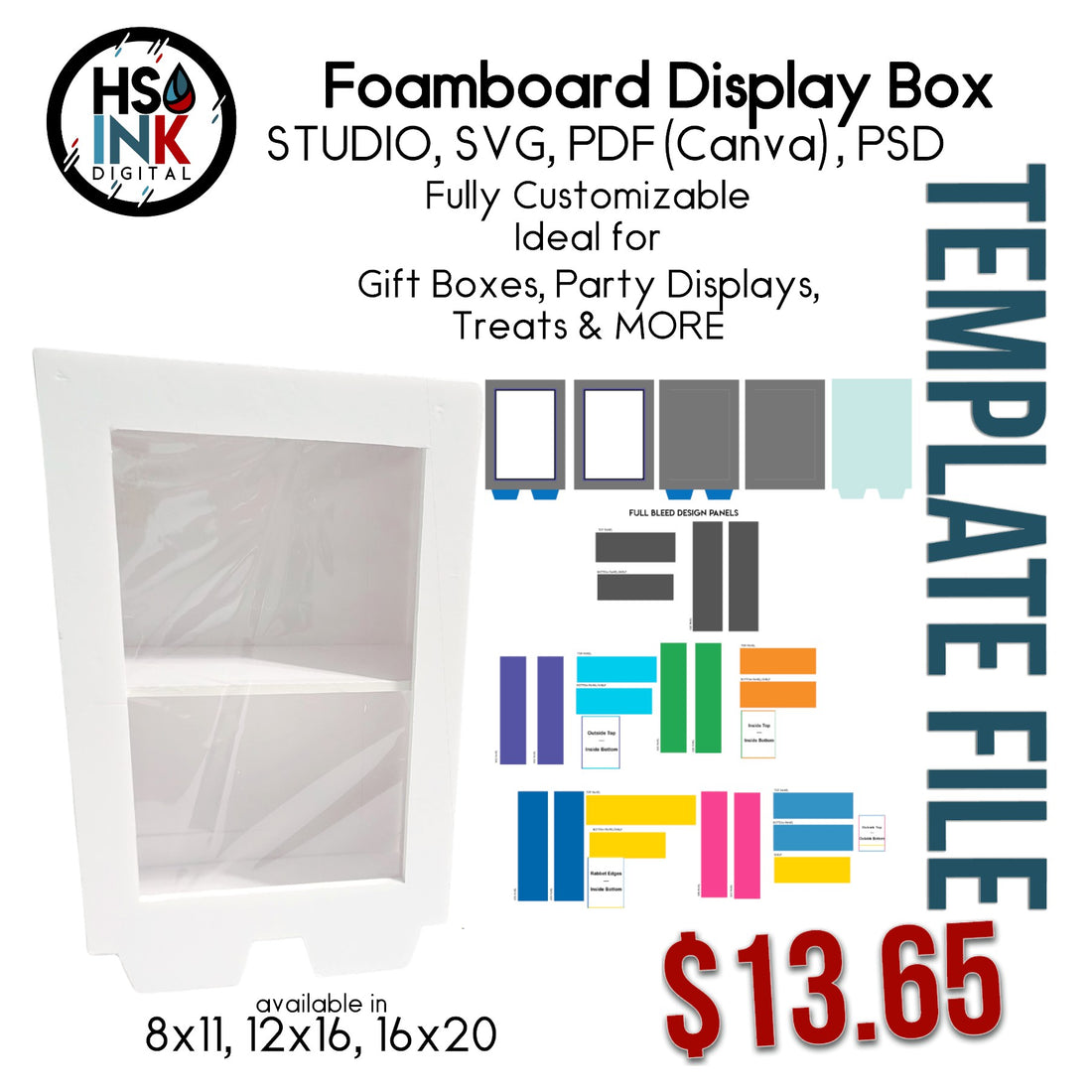 HS INK Digital Foamboard Display-Gift Box Templates – HS INK 365