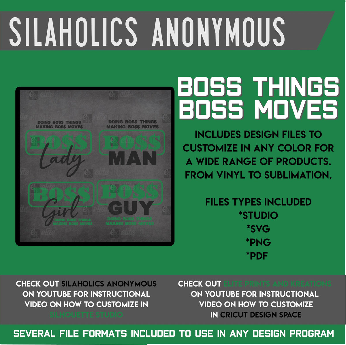 HS INK Digital BOSS THINGS BOSS MOVES (Girl, Lady, Guy and Man) Design ...
